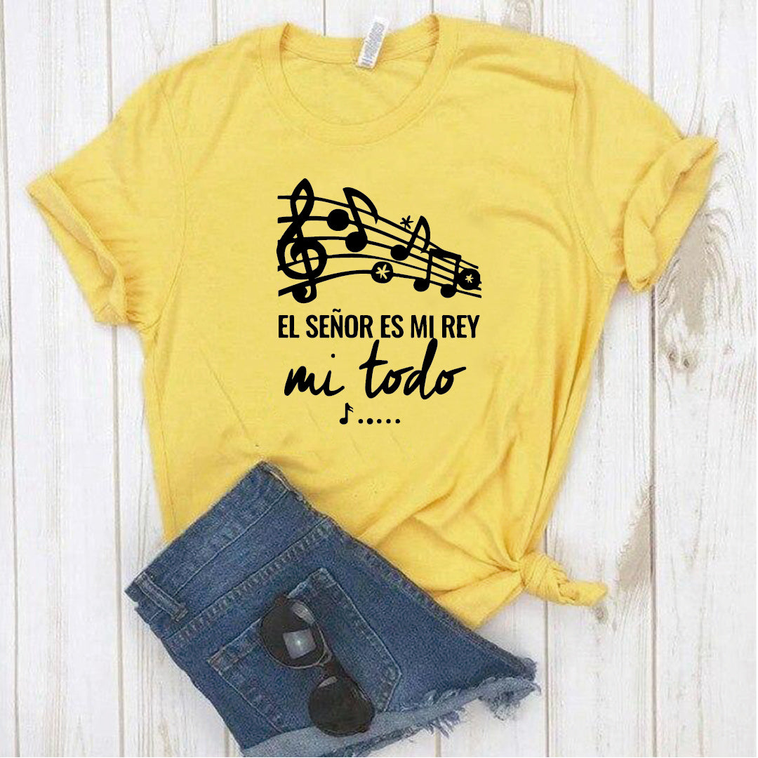 Camisa estampada Cristiana tipo T- shirt El Señor es mi Rey, mi todo ...